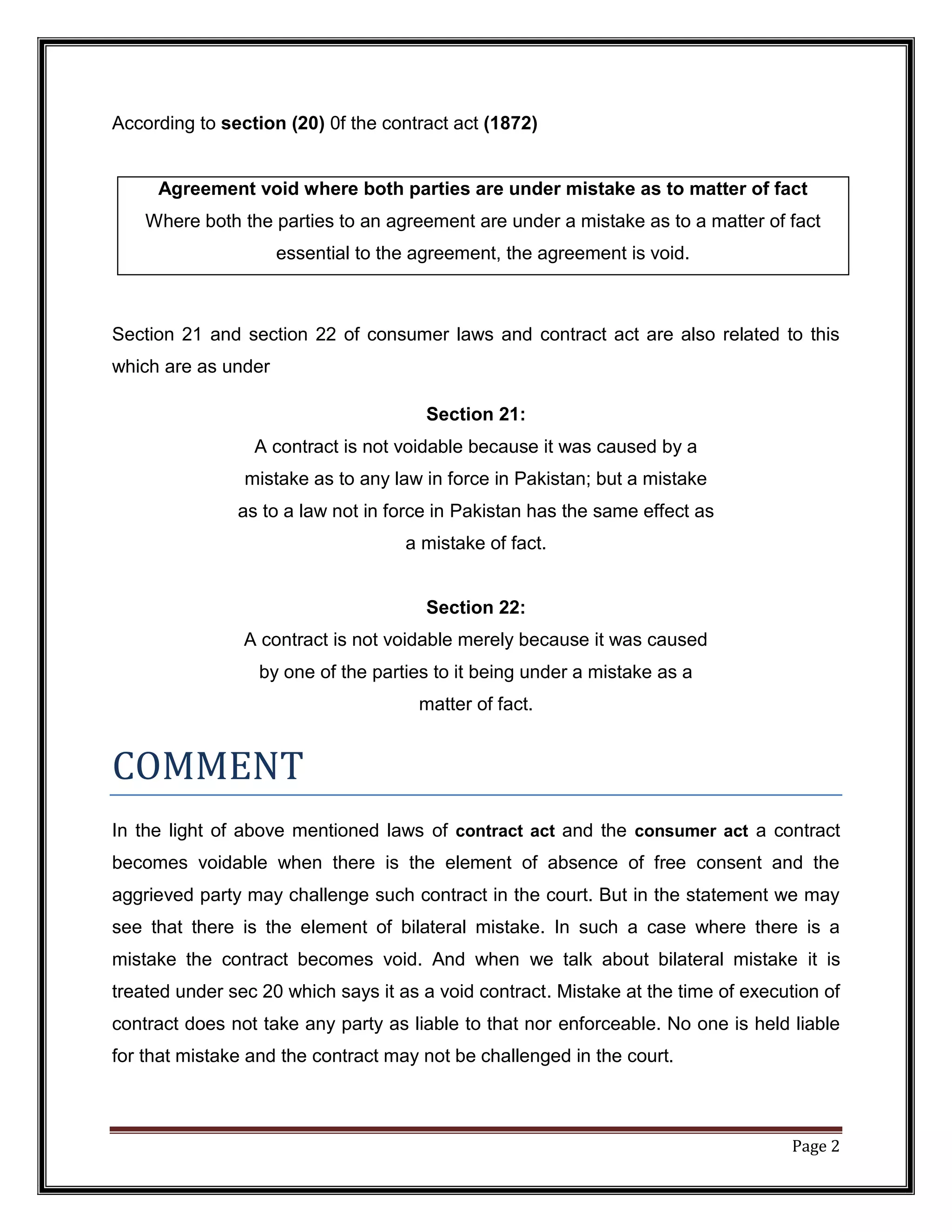 bilateral mistake | DOCX