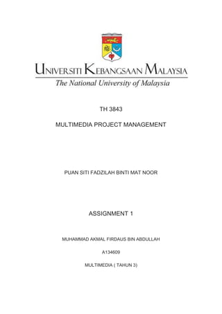 Pengurusan Projek Multimedia Task 1 | DOCX