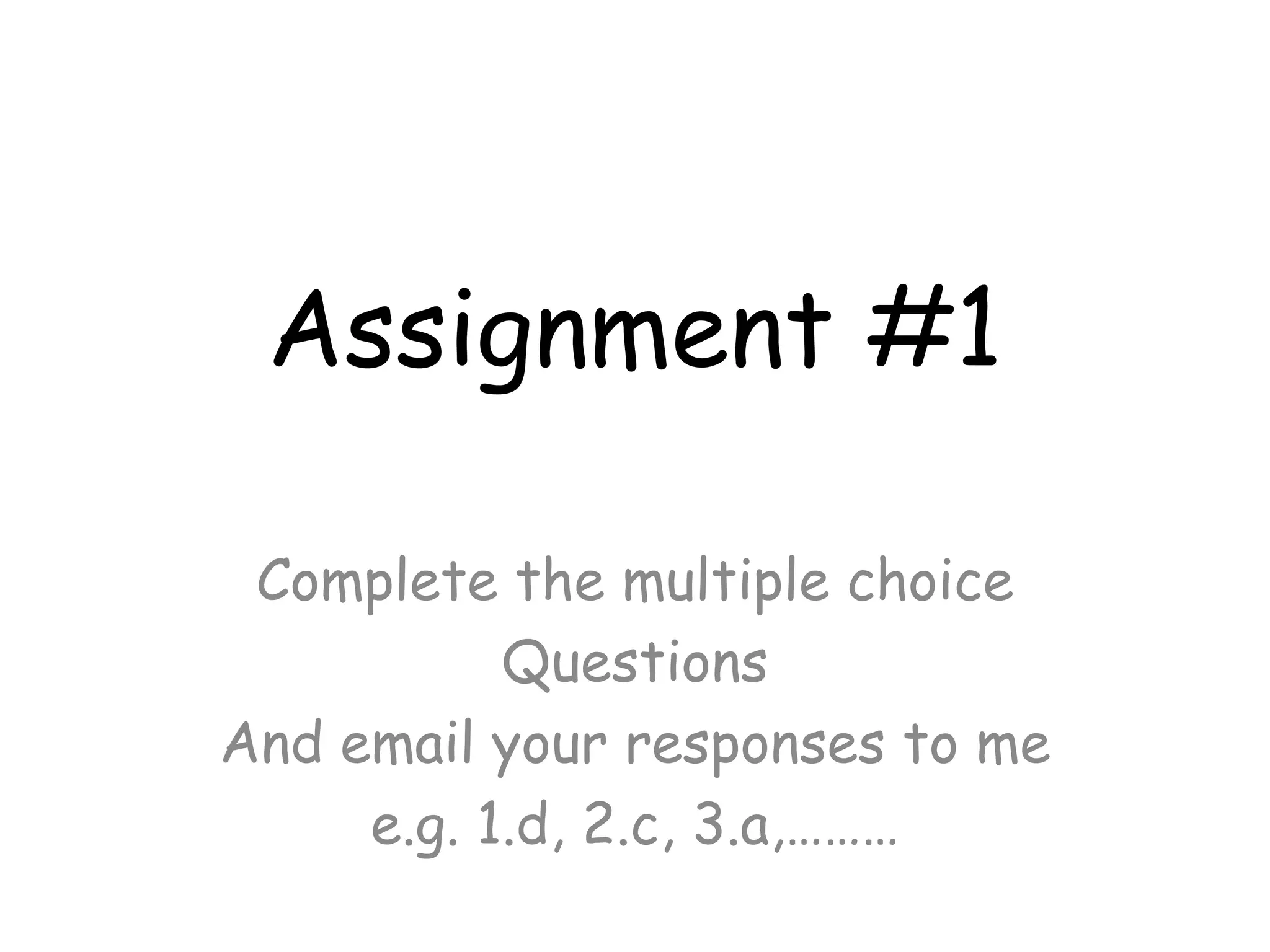 Assignment #1 | PPTX