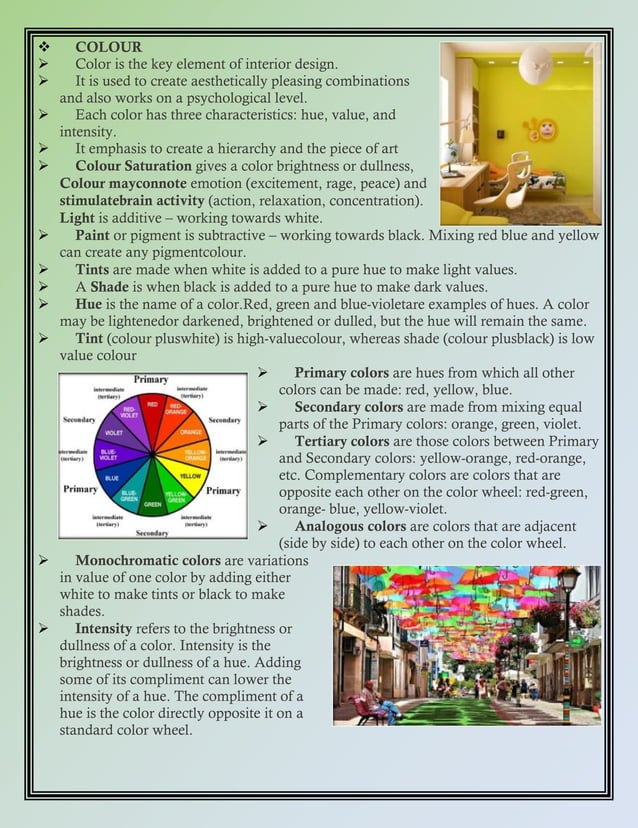 Interior Design principles and elements | PDF