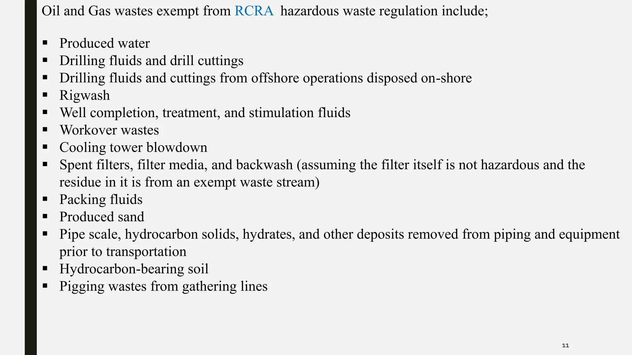 Classfication of Oil and Gas Wastes | PPTX