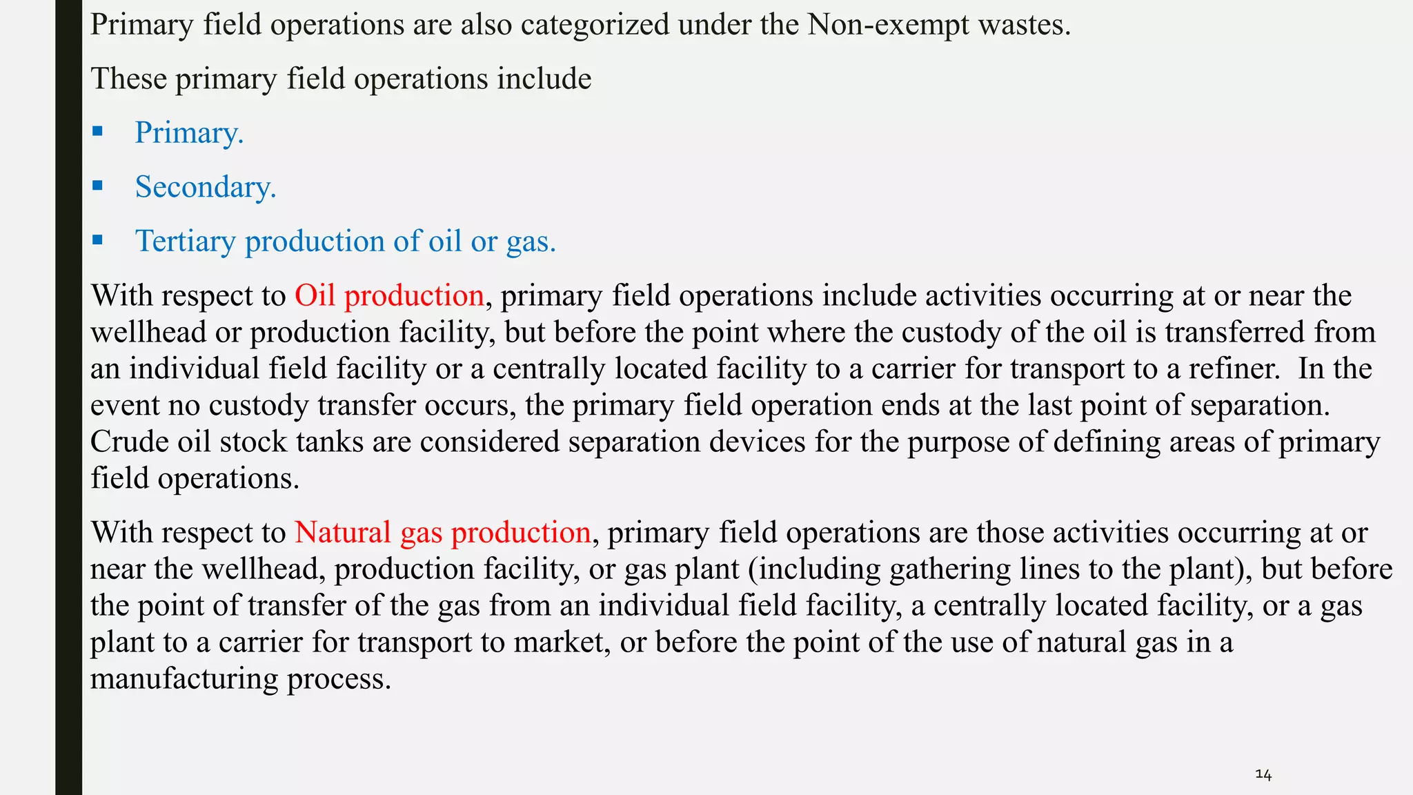 Classfication of Oil and Gas Wastes | PPTX