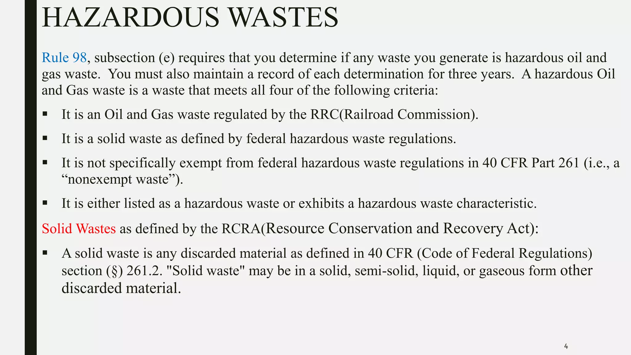 Classfication of Oil and Gas Wastes | PPTX