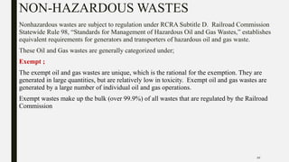 Classfication of Oil and Gas Wastes | PPTX