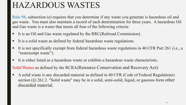 Classfication of Oil and Gas Wastes | PPTX