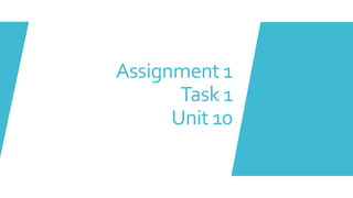 Assignment 1 Task 1 UNIT 10 | PPTX
