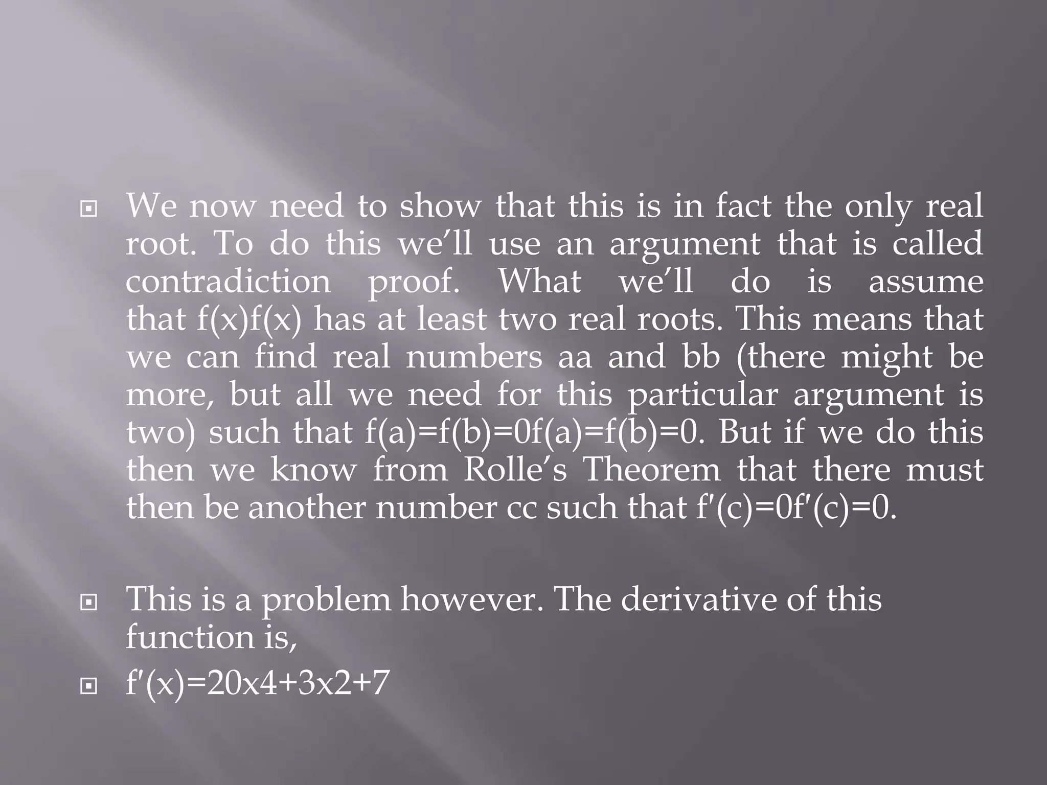 Rolle's Theorem | PPTX