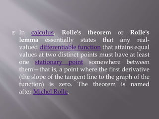 Rolle's Theorem | PPTX