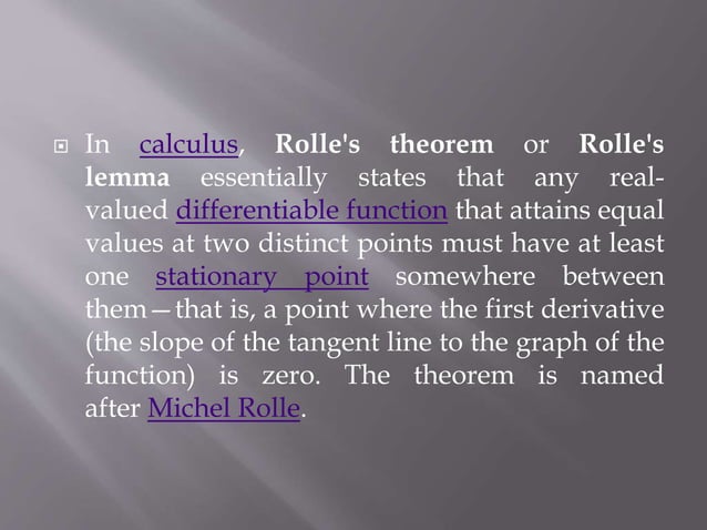 Rolle's Theorem | PPTX