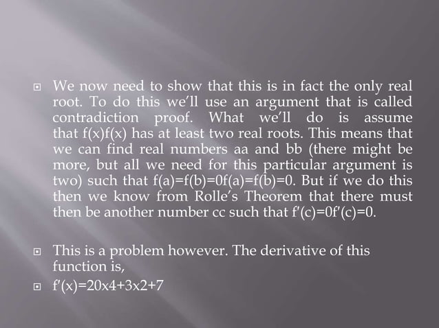 Rolle's Theorem | PPTX