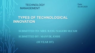 Types of Technological Innovation | PPTX