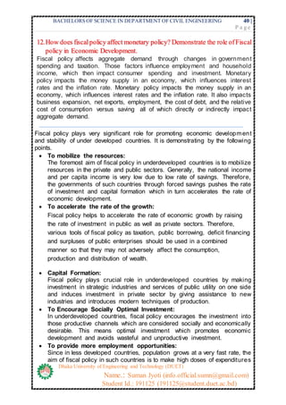 Economics 50 long questions solve by suman jyoti (dhaka university of ...