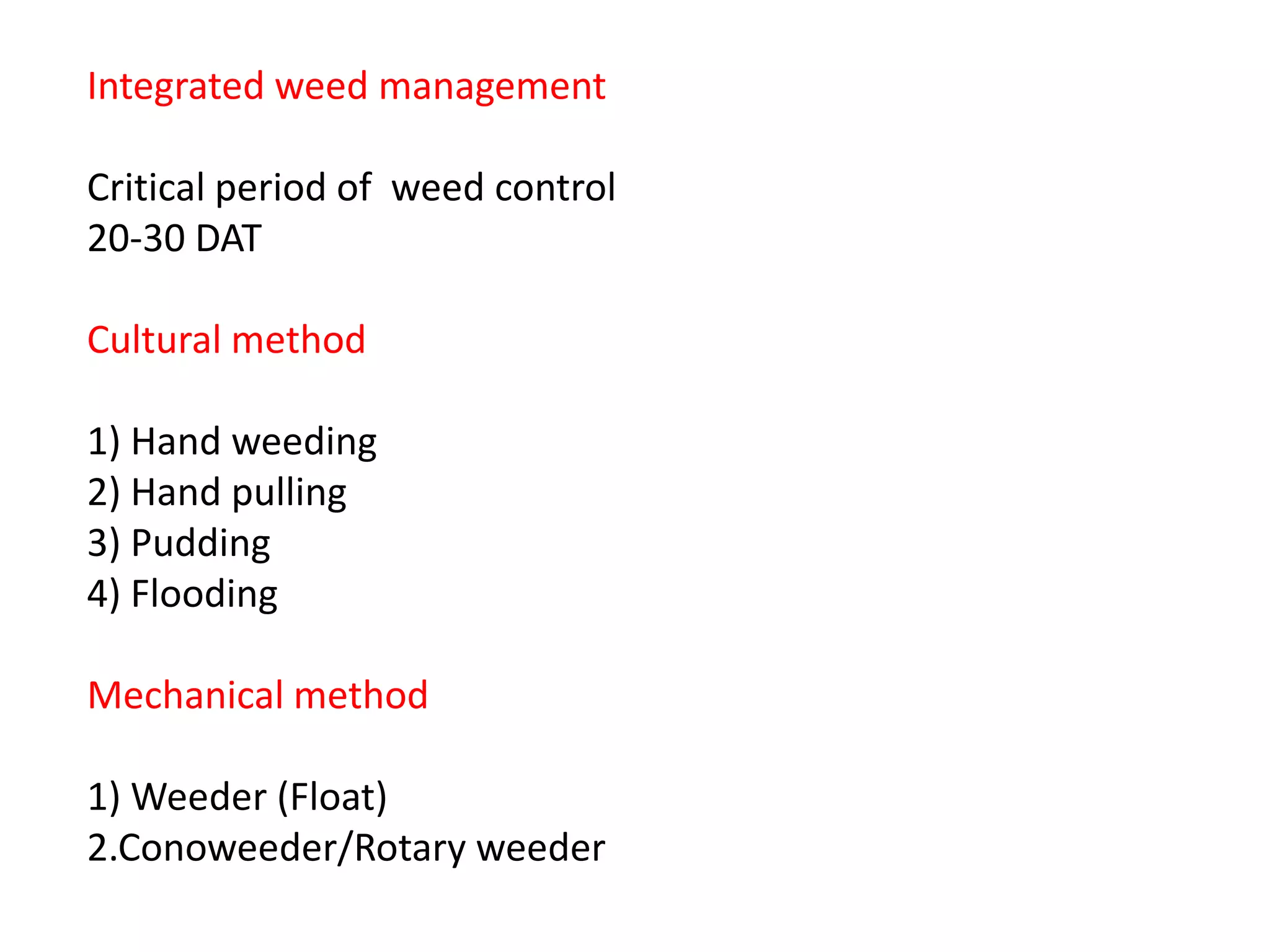 WEED MANAGEMENT IN CEREAL CROP | PPTX