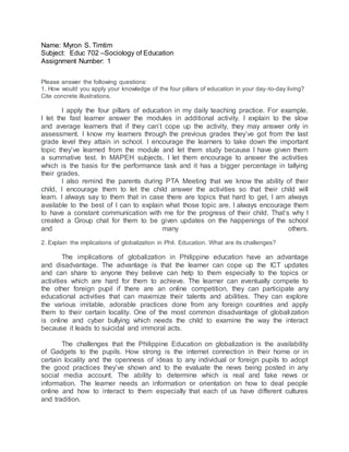 Sociology of Education Assignment | DOCX