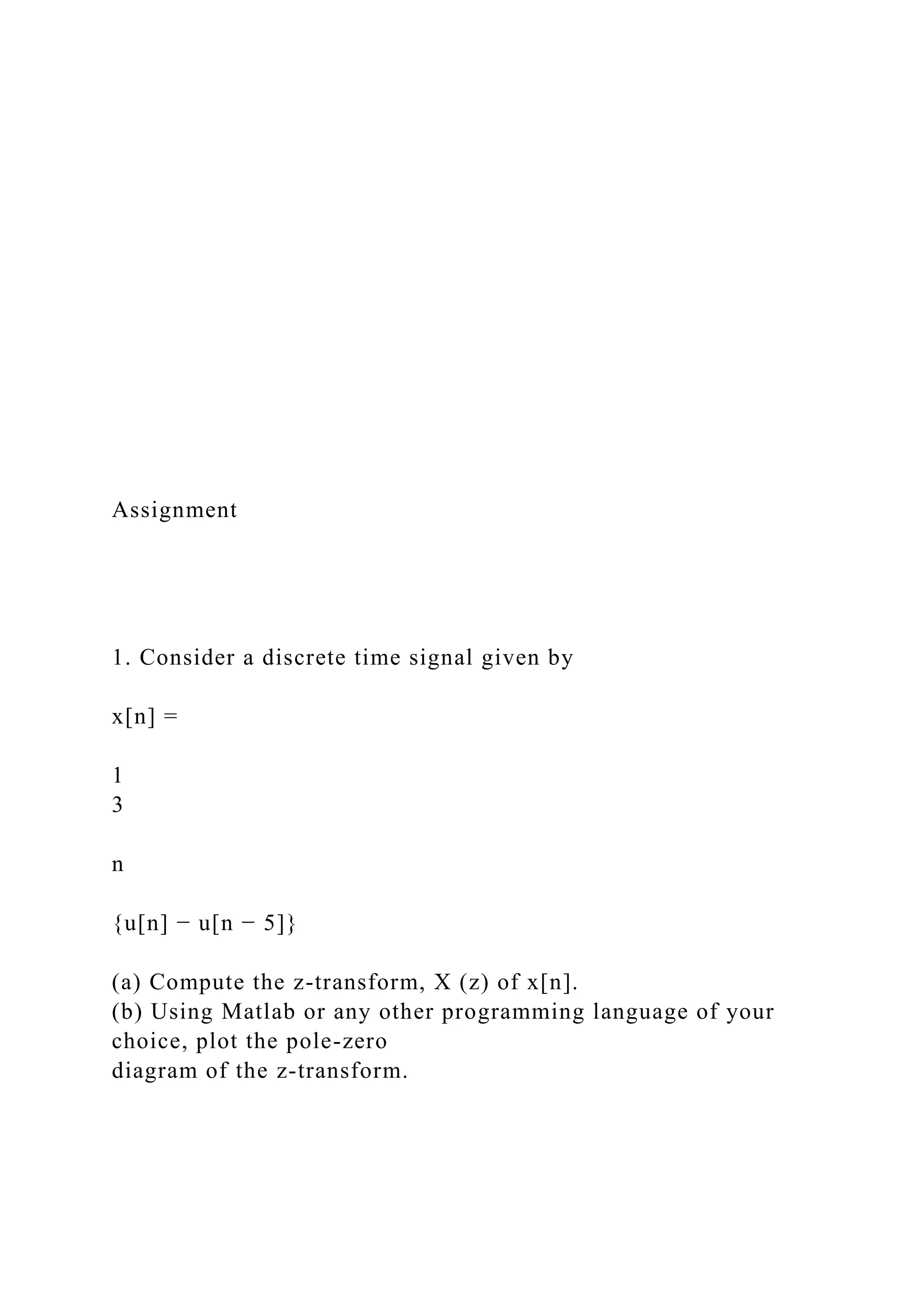 Assignment 1. Consider a discrete .docx