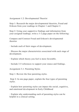 Assignment 1.2 Developmental TheoristStep 1 Research the m.docx
