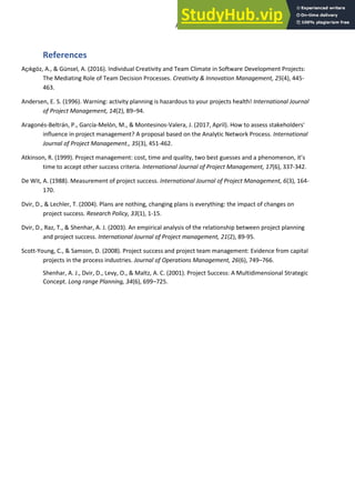 Assignment 1. Project Success And How It Is Defined | PDF | Business Administration | Business