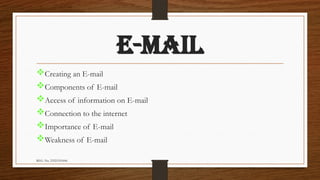 Introduction to Email, internet protocols | PPTX | Email | Internet