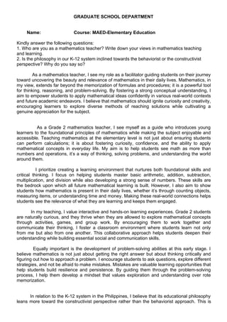 ASSIGNMENT about the mathematics teacher 1ocx | PDF