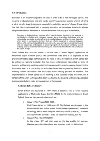 Assignment 1 - Report on Challenges of Smart School | PDF ...