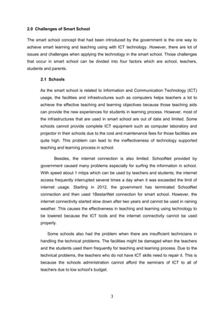 Assignment 1 - Report on Challenges of Smart School | PDF ...