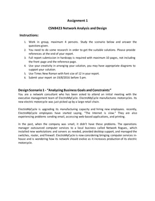 Design Scenario Network Analysis & Design | DOCX