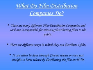Assignment 10 – film distribution companies | PPT