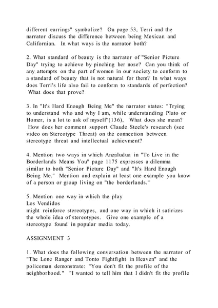 Assignment 11. In the poem Immigrants page 254, what ste | PDF