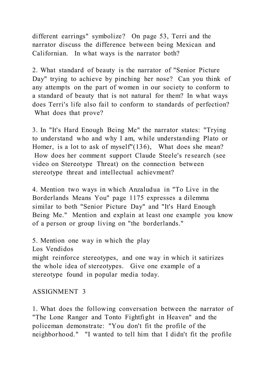 Assignment 11. In the poem Immigrants page 254, what ste | PDF