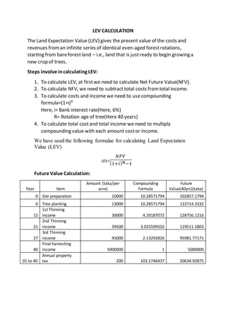 Assignment on Land Value Calculation (LEV) | DOCX | Business and Finance