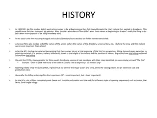 Assignment 11 film billing & title analysis | PPTX