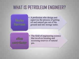 PETROLEUM ENGINEER | PPTX