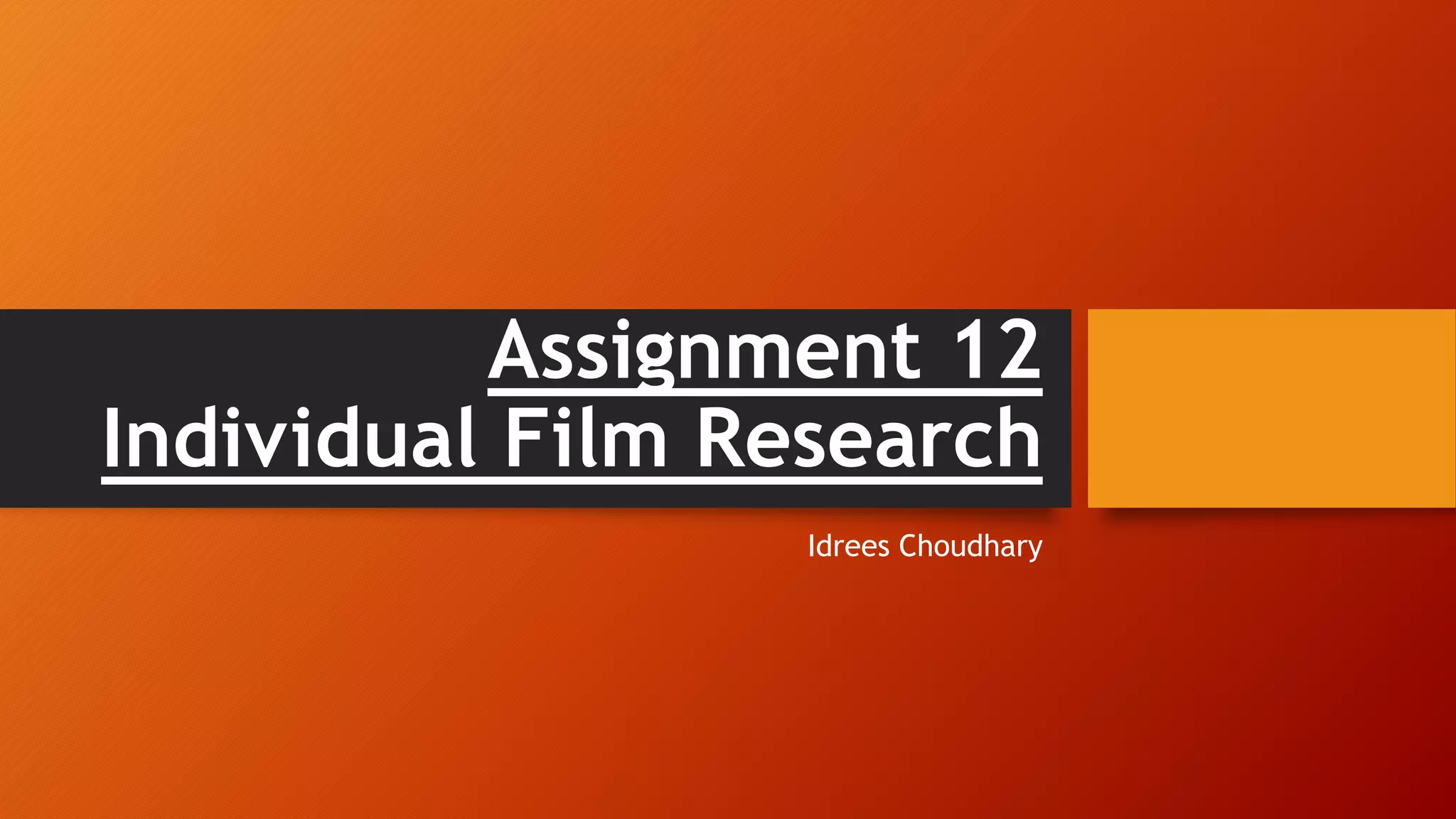 Assignment 12 | PPT