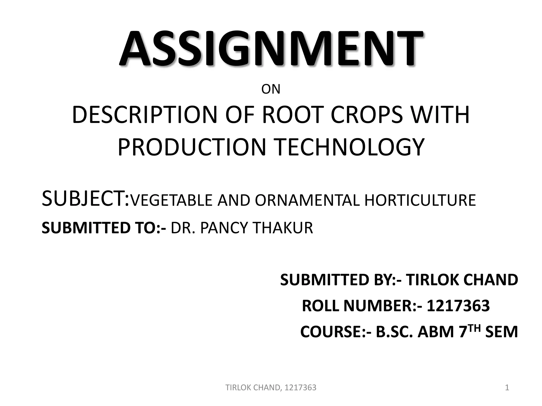 ROOT CROPS | PPT