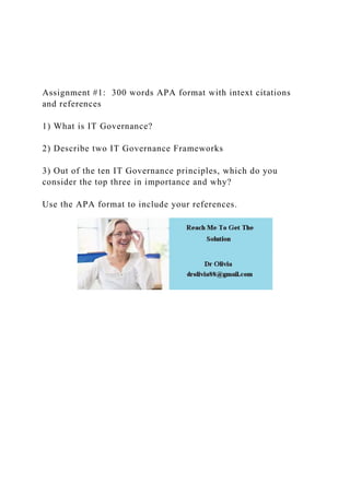 Assignment #1 300 words APA format with intext citations and.docx