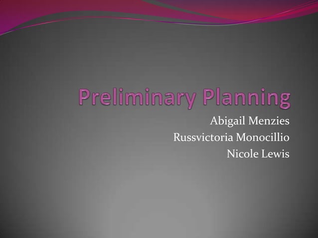 Assignment 13 preliminary planning | PPT
