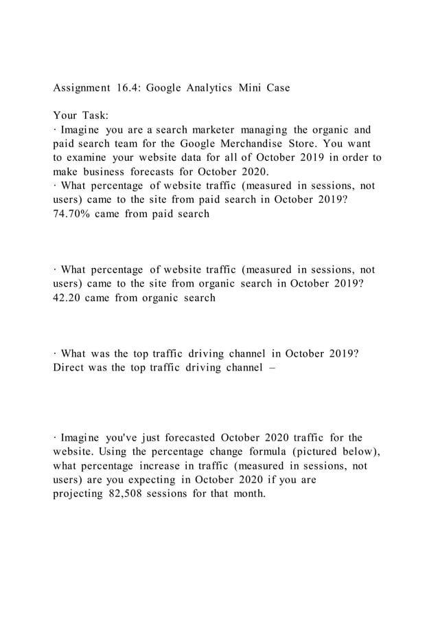 Assignment 16.4 google analytics mini case your task · imag | PDF