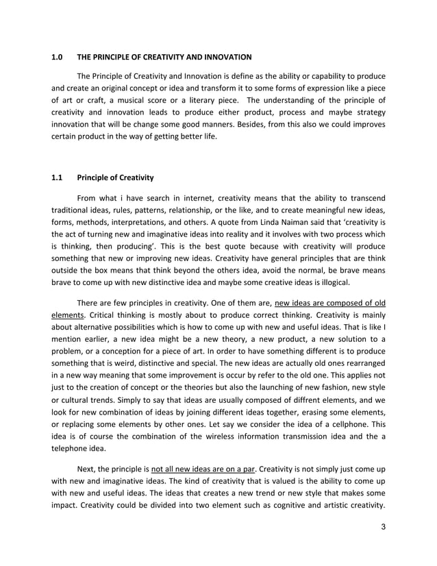 The Principles of Creativity and Innovation | PDF