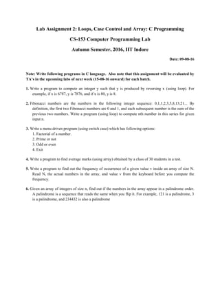C - Programming Assignment 1 and 2 | PDF | Programming Languages ...