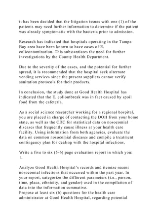 Assignment 1 Applications of Epidemiology – A Case Study.docx