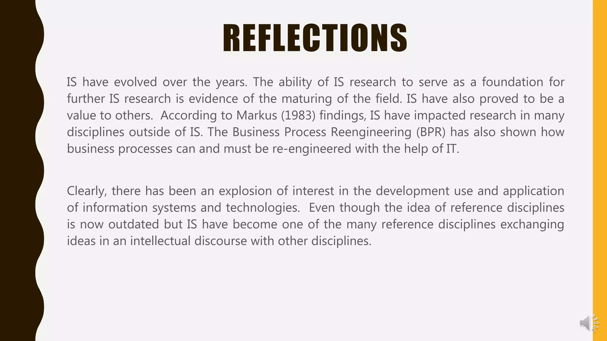 Information Systems as a Reference Discipline | PPTX