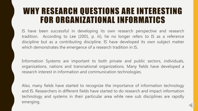 Information Systems as a Reference Discipline | PPTX | Information ...