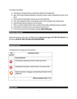 Assignment 1 compare contrast essay | DOC