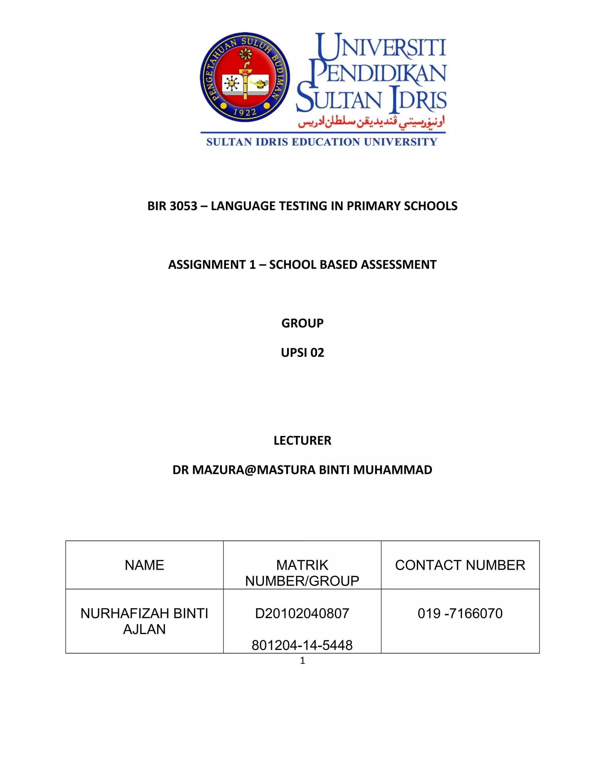 Assignment 1 dr mazura (autosaved) | PDF