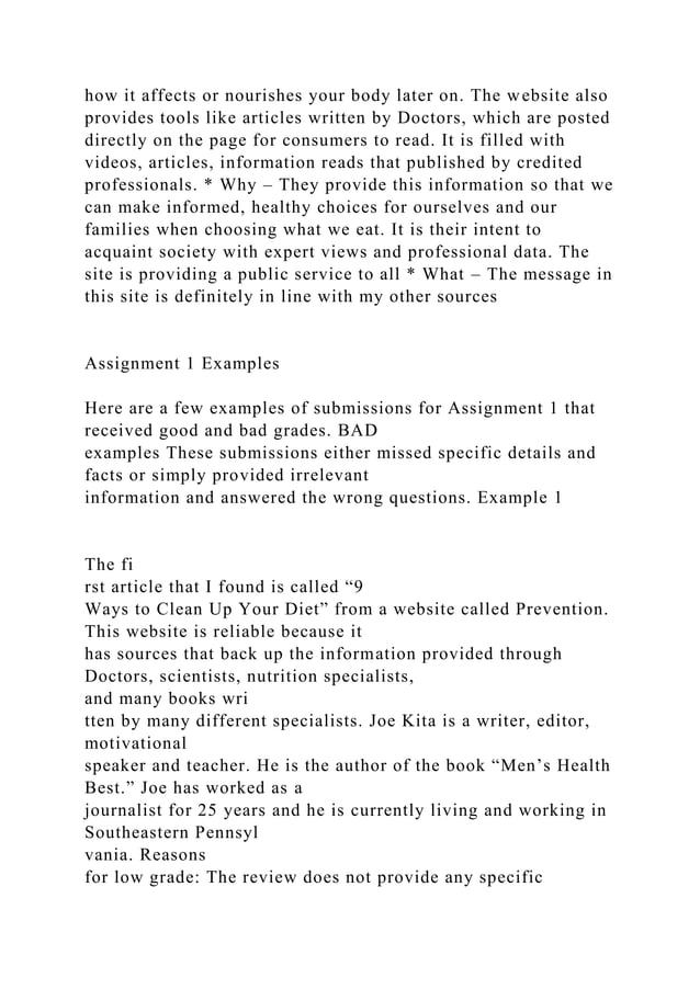 Assignment 1 ExamplesHere are a few examples of submissions for .docx