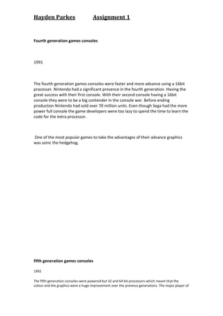 Assignment 1 game history timeline 2.0 | DOCX