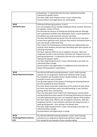 Assignment 1 grading criteria | PDF