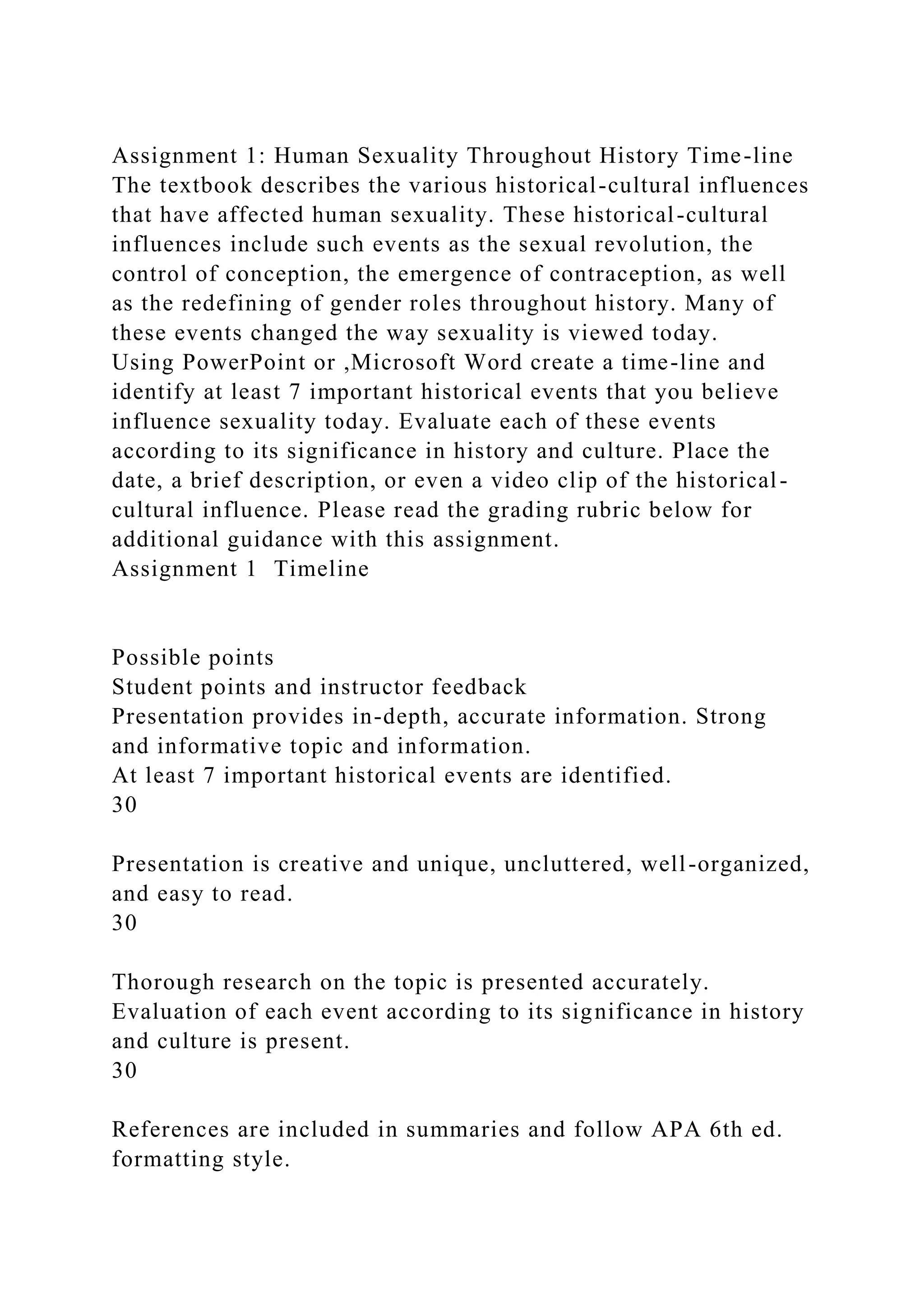 Assignment 1 Human Sexuality Throughout History Time-lineThe text.docx