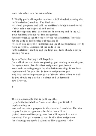 Assignment 1 Hypothetical Machine SimulatorCSci 430 Int.docx