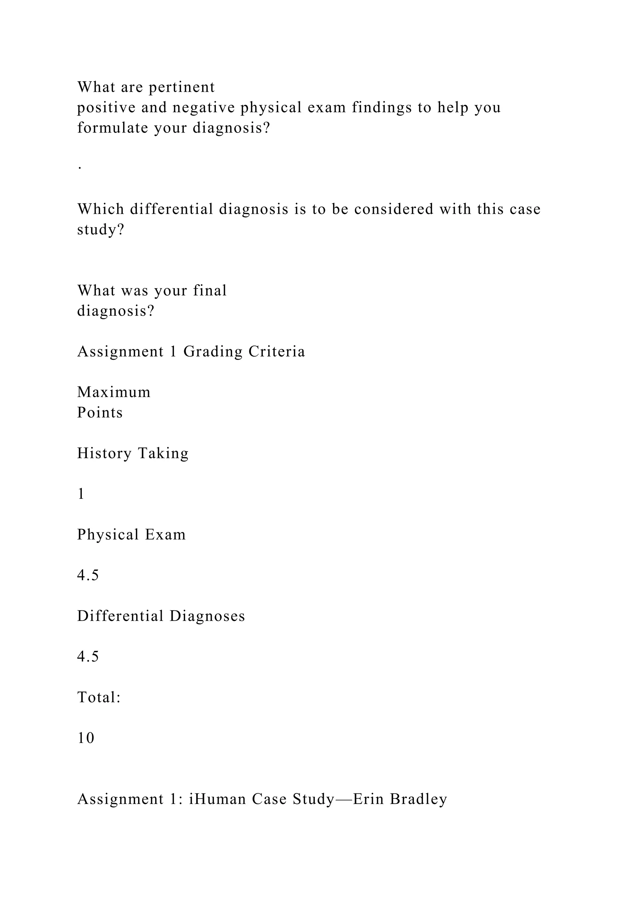 Assignment 1 iHuman Case Study—Erin BradleyThis discussion assi.docx